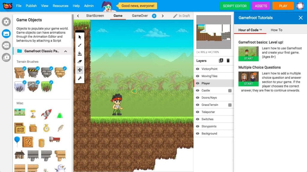 Curso Gamefroot para Niños: Crea tu Videojuego | Play Code Academy